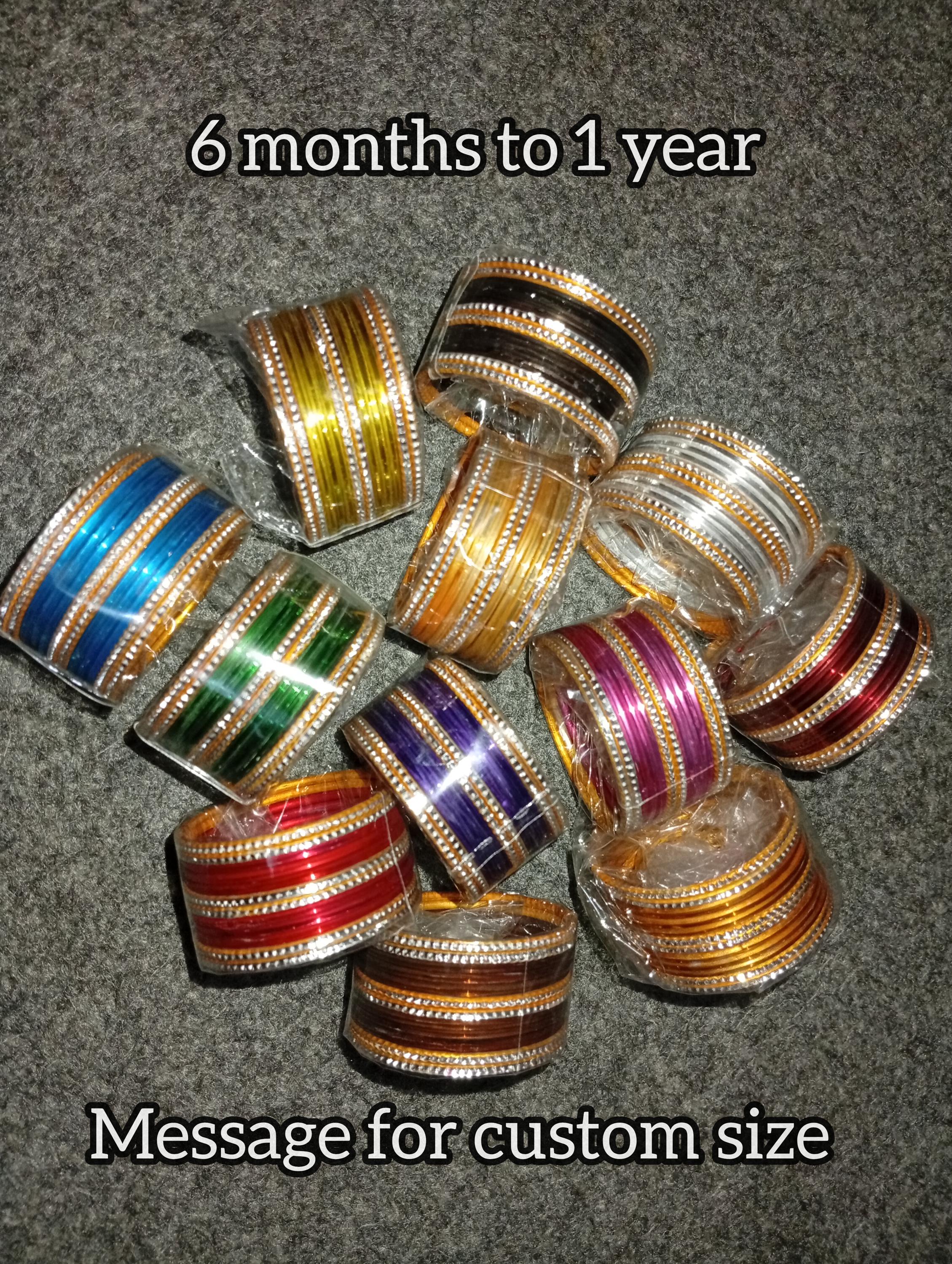 Pack of 39 Kids Metal Bangles Set: Pakistani Indian Churiyan - Diwali ...