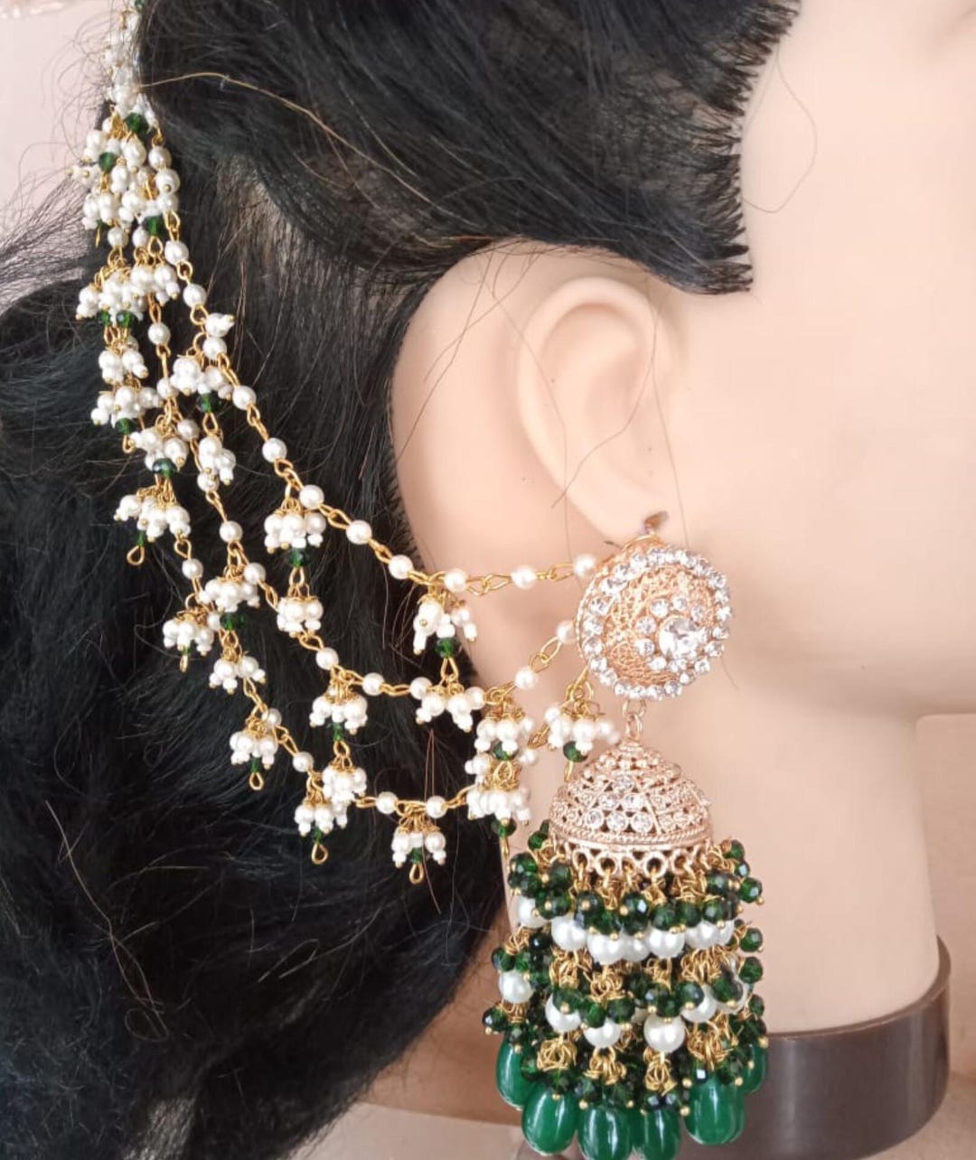Pakistani Jhumkay With Saharay, Traditional Jhumka Earrings, Indian ...