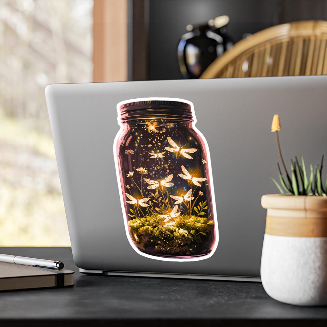 Enchanting Fairy Jar Firefly Kiss-cut Vinyl Decals - Nature Inspired ...