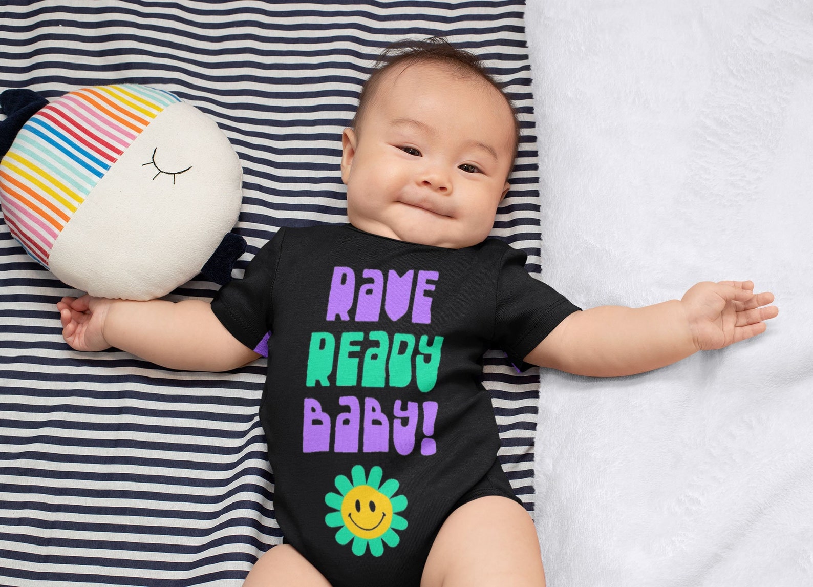 Ready to Rave Baby Onesie Newborn Babygrow 90's Club Cool Baby Rave ...
