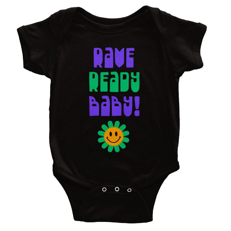 Ready to Rave Baby Onesie Newborn Babygrow 90's Club Cool Baby Rave ...