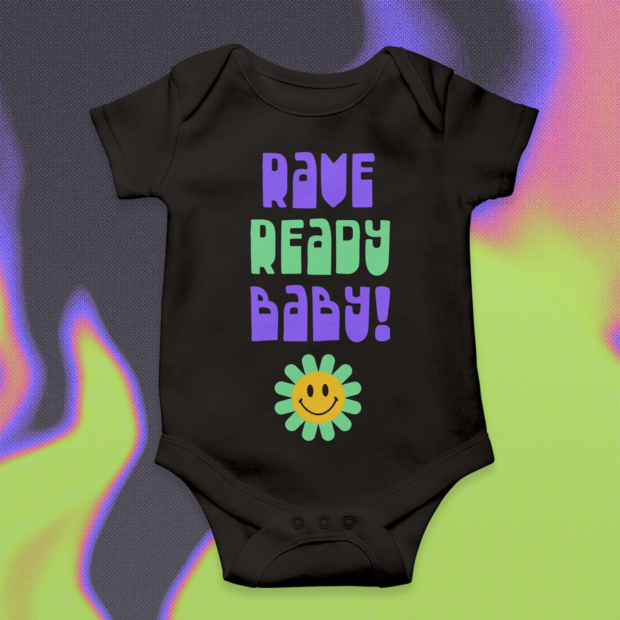 Ready to Rave Baby Onesie Newborn Babygrow 90's Club Cool Baby Rave ...