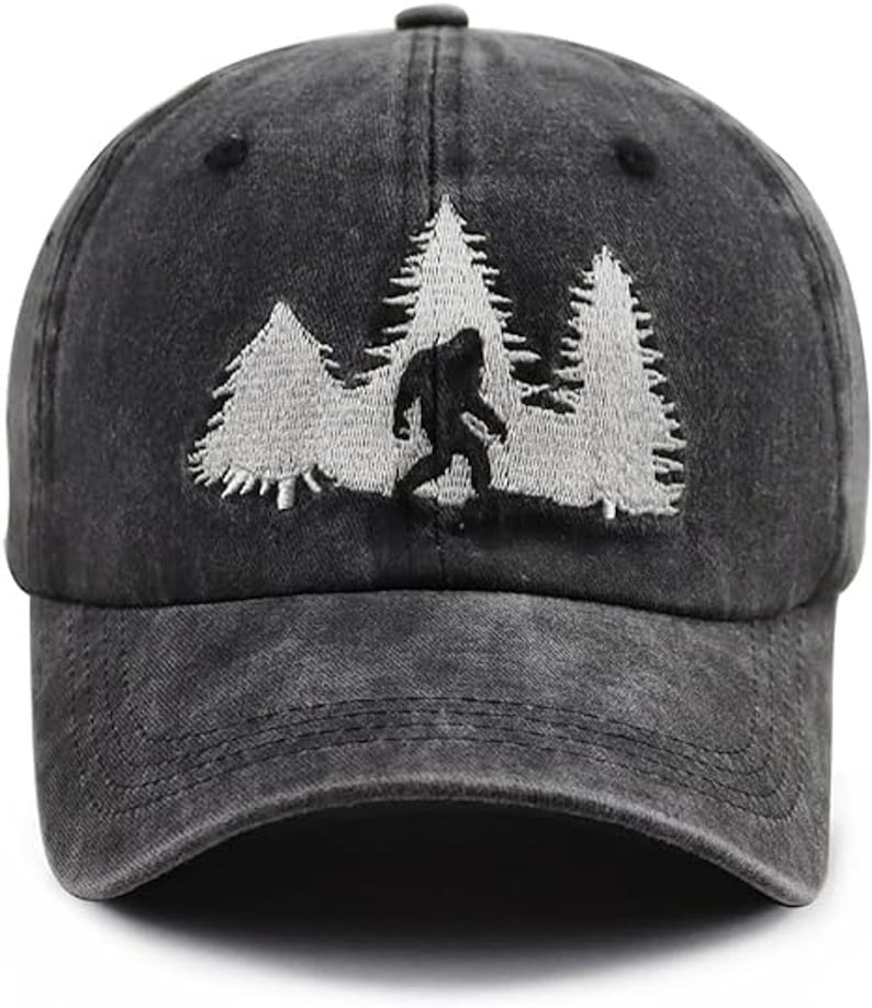 Embroidered Sasquatch Baseball Cap ,washed Dad Hat - Etsy