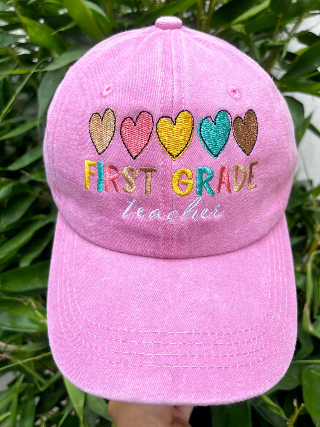 First Grade Teacher Hat, Teacher Embroidered Hat,teacher Hat,cute ...