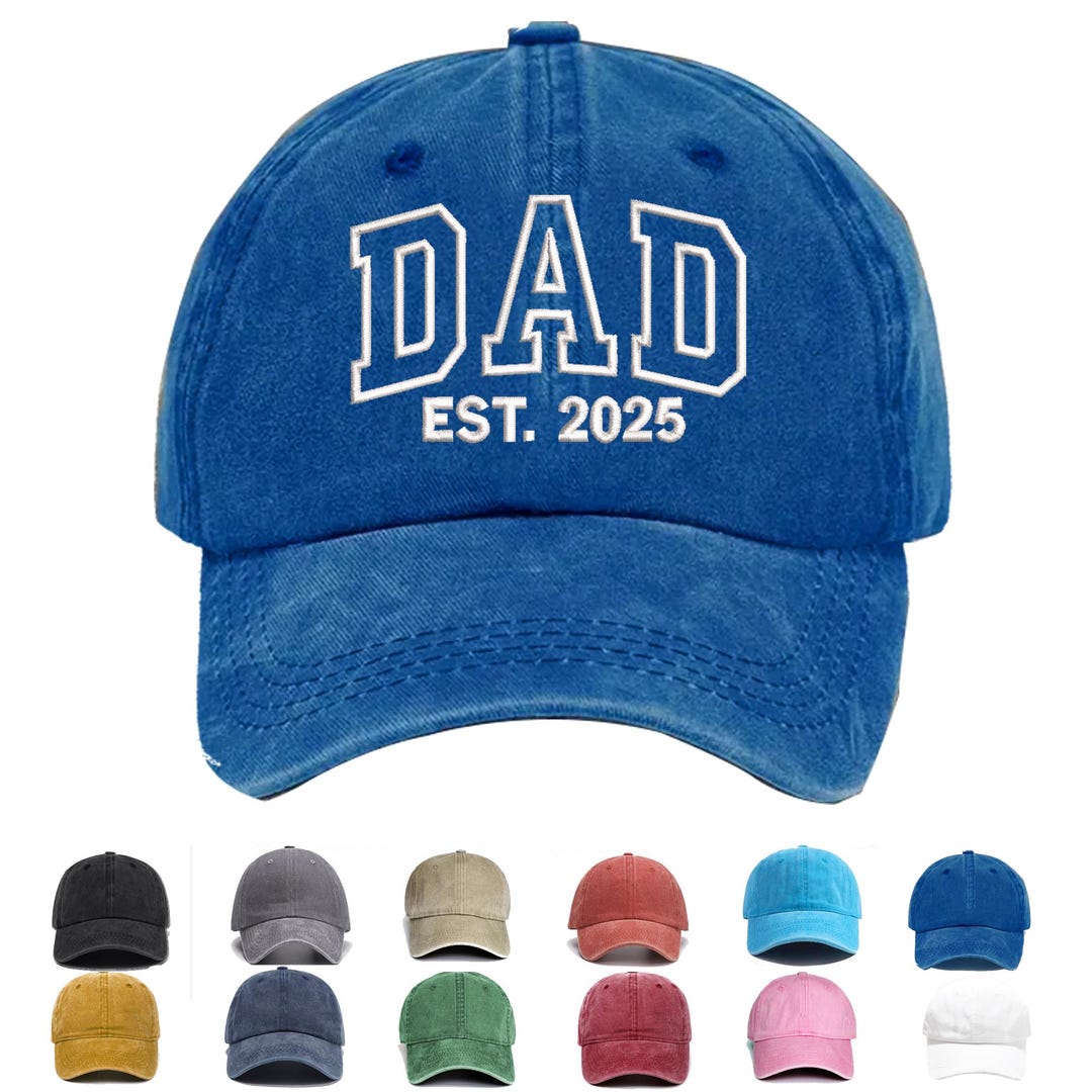 Personalized Dad Embroidered Hat | Custom Father Hat With Est Year ...