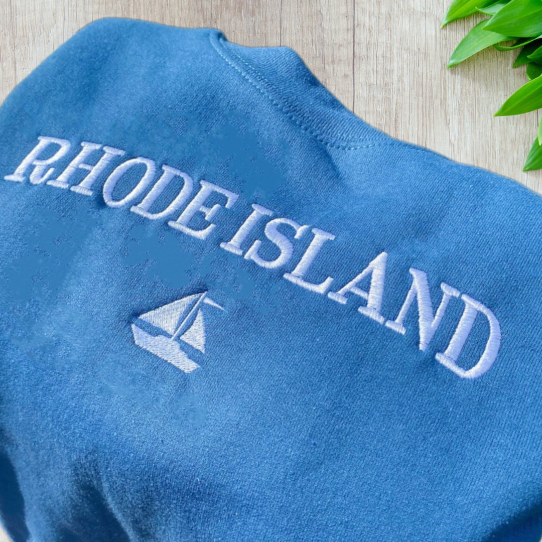Rhode Island Embroidered Sweatshirt Vintage Rhode Island Crewneck ...