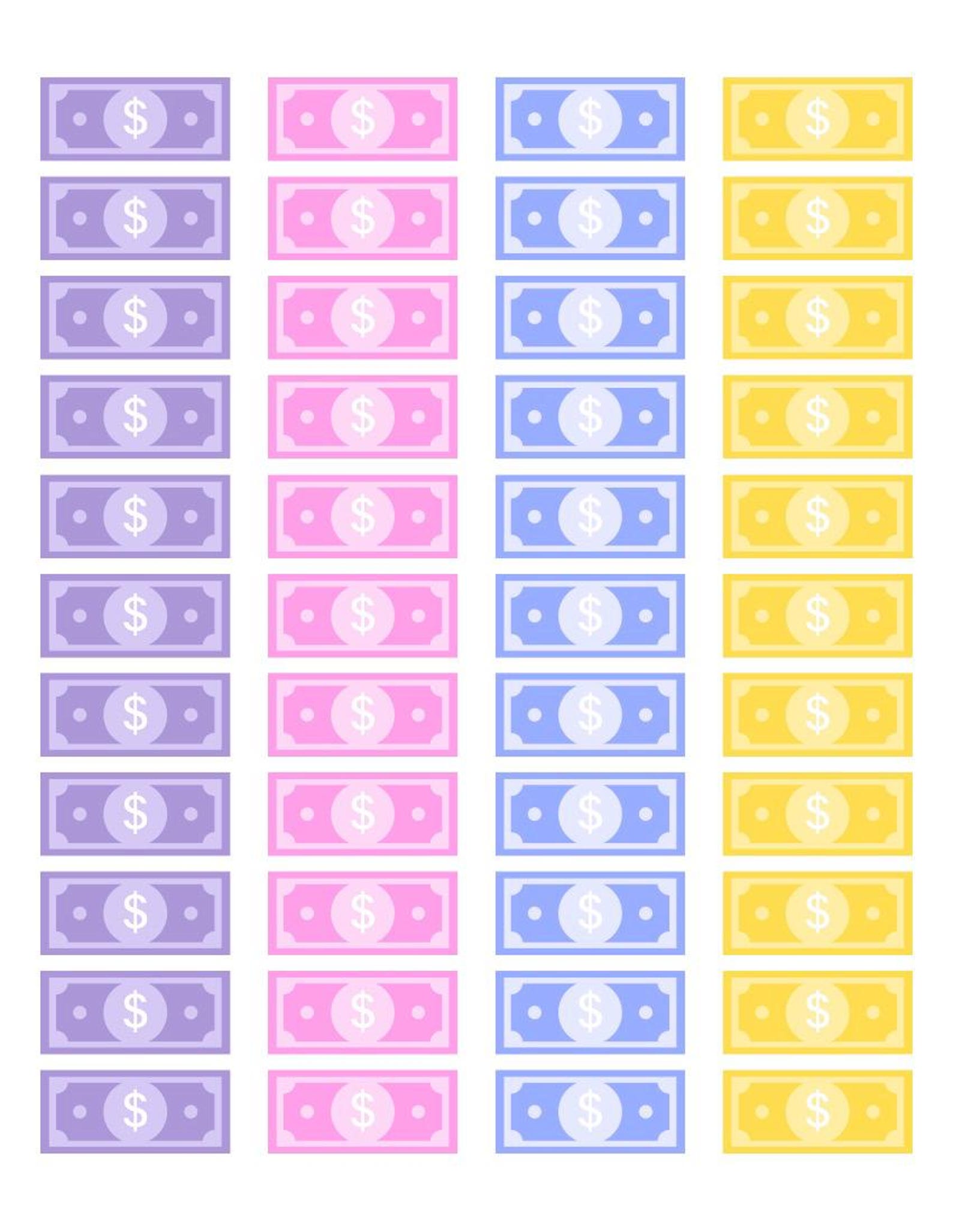 Pastel Play Money for Kids – Printable Mini Bills (PDF) - Etsy
