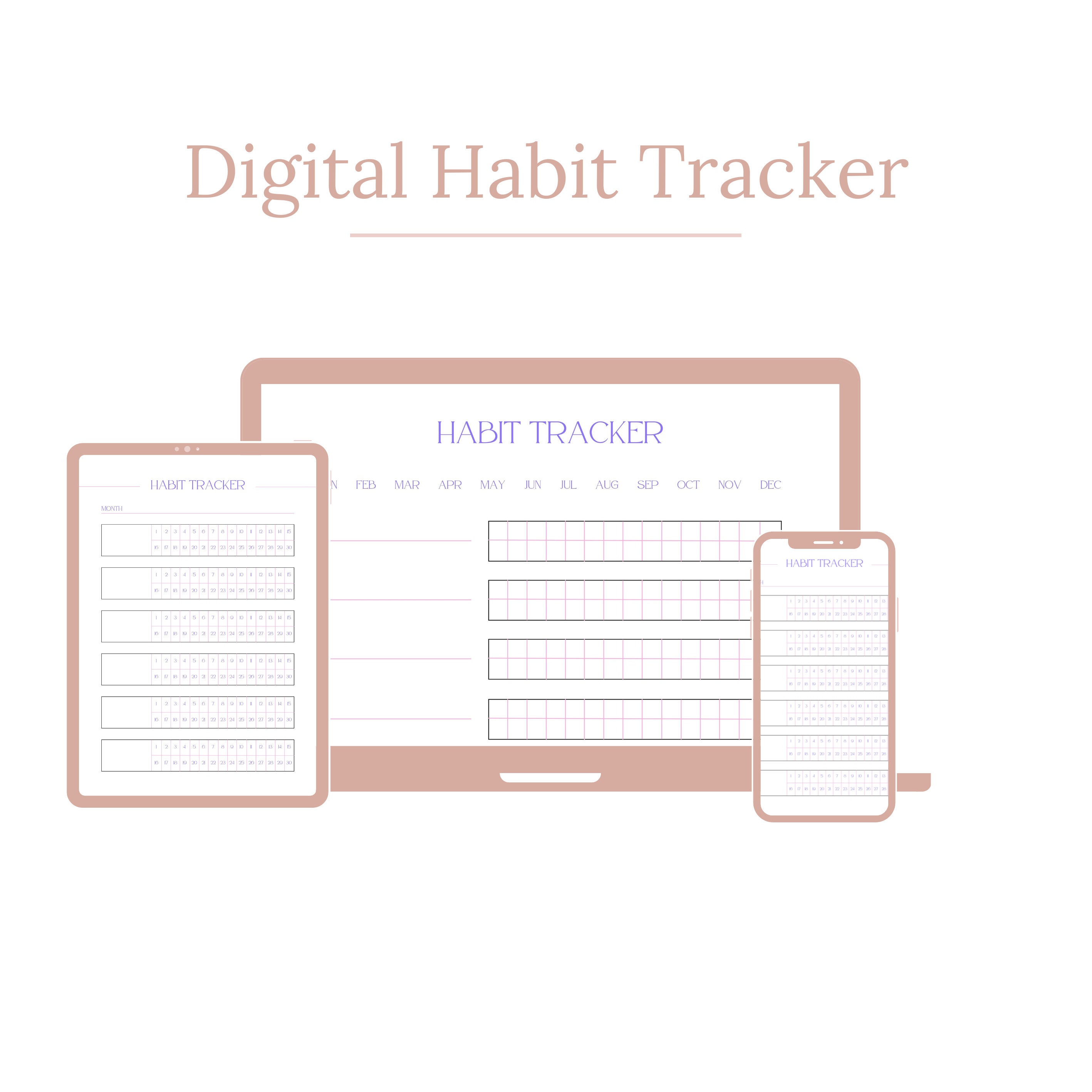 Habit Tracker Printable Habit Tracker Digital Yearly - Etsy México