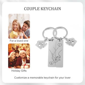 Set of 2 Home Couple Keychains Custom Matching Keyrings Keychain With ...
