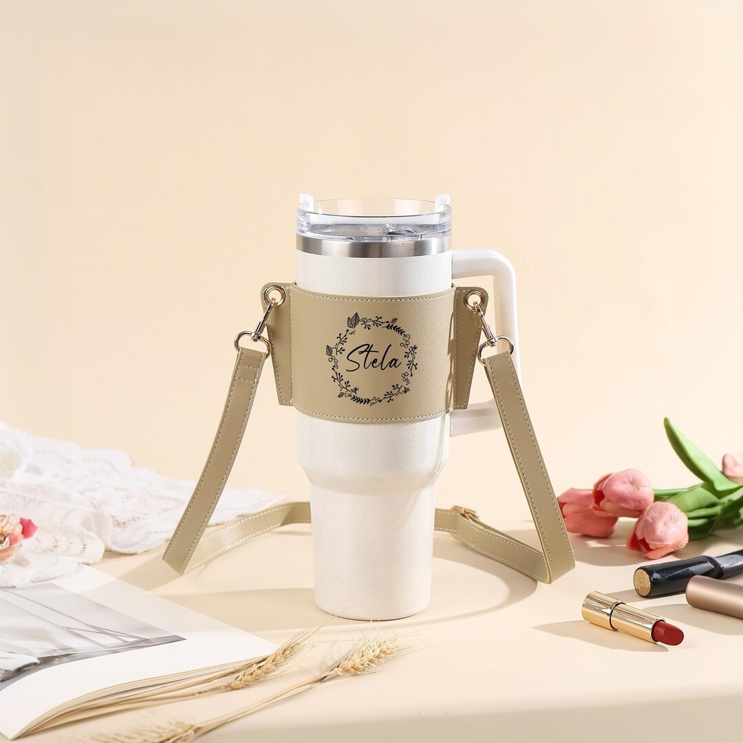 Custom Name Wearable Cup Tumbler Travel Bag With Adjustable Shoulder ...