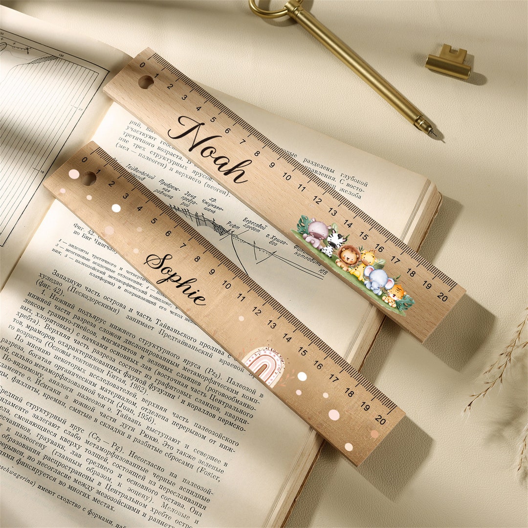 Personalized School Ruler Engraved Kids Name 20cm Wood Ruler Gift for ...