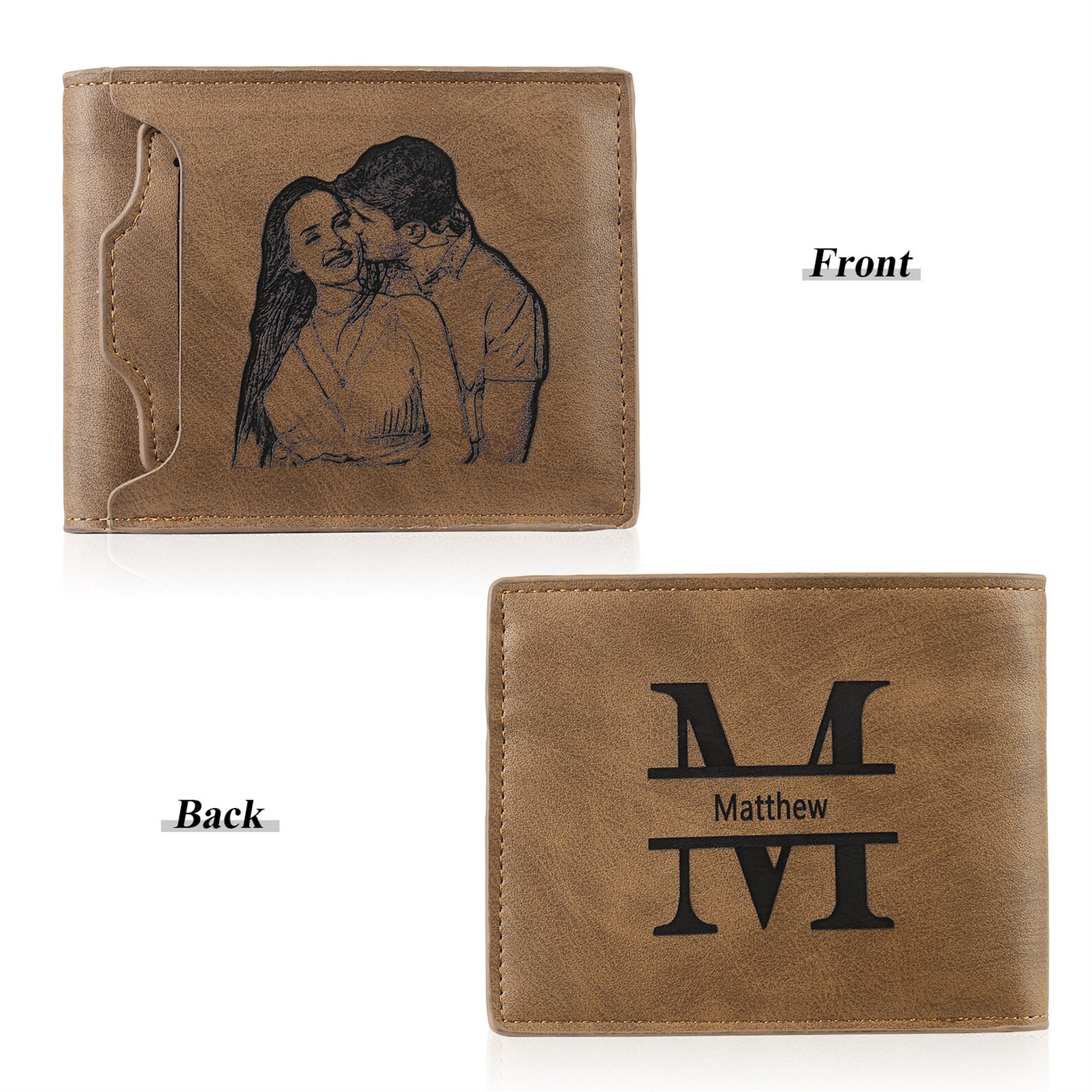 Personalized Photo Wallet for Men, Custom Initial Name Wallet for My ...