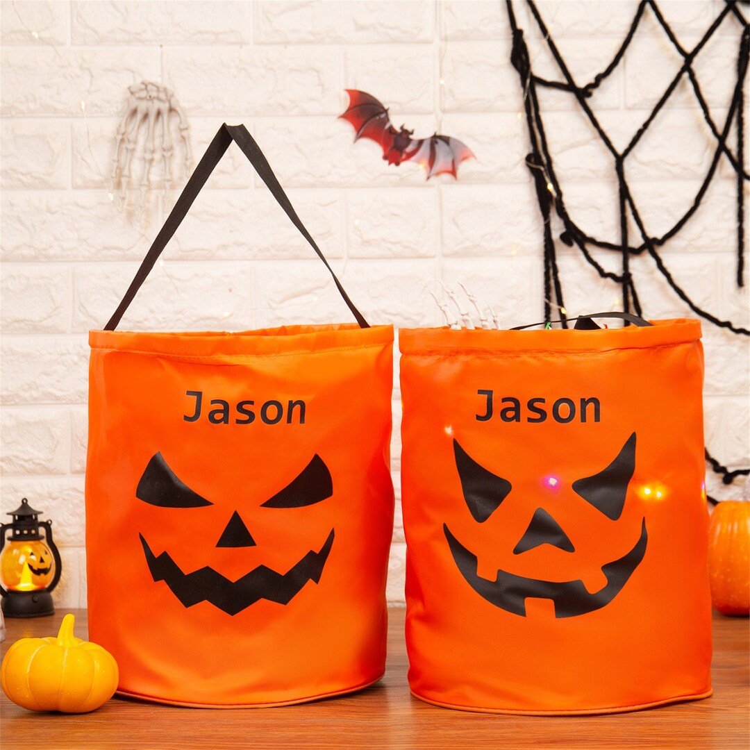 Light up Halloween Treat Bucket Personalized Trick or Treat Bag ...