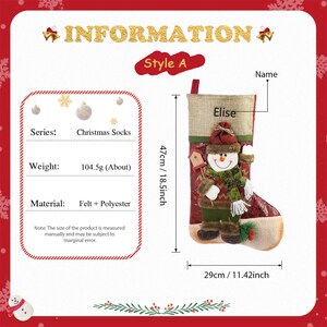 Personalized Family Christmas Stockings, 3D Christmas Stockings, 2025 ...