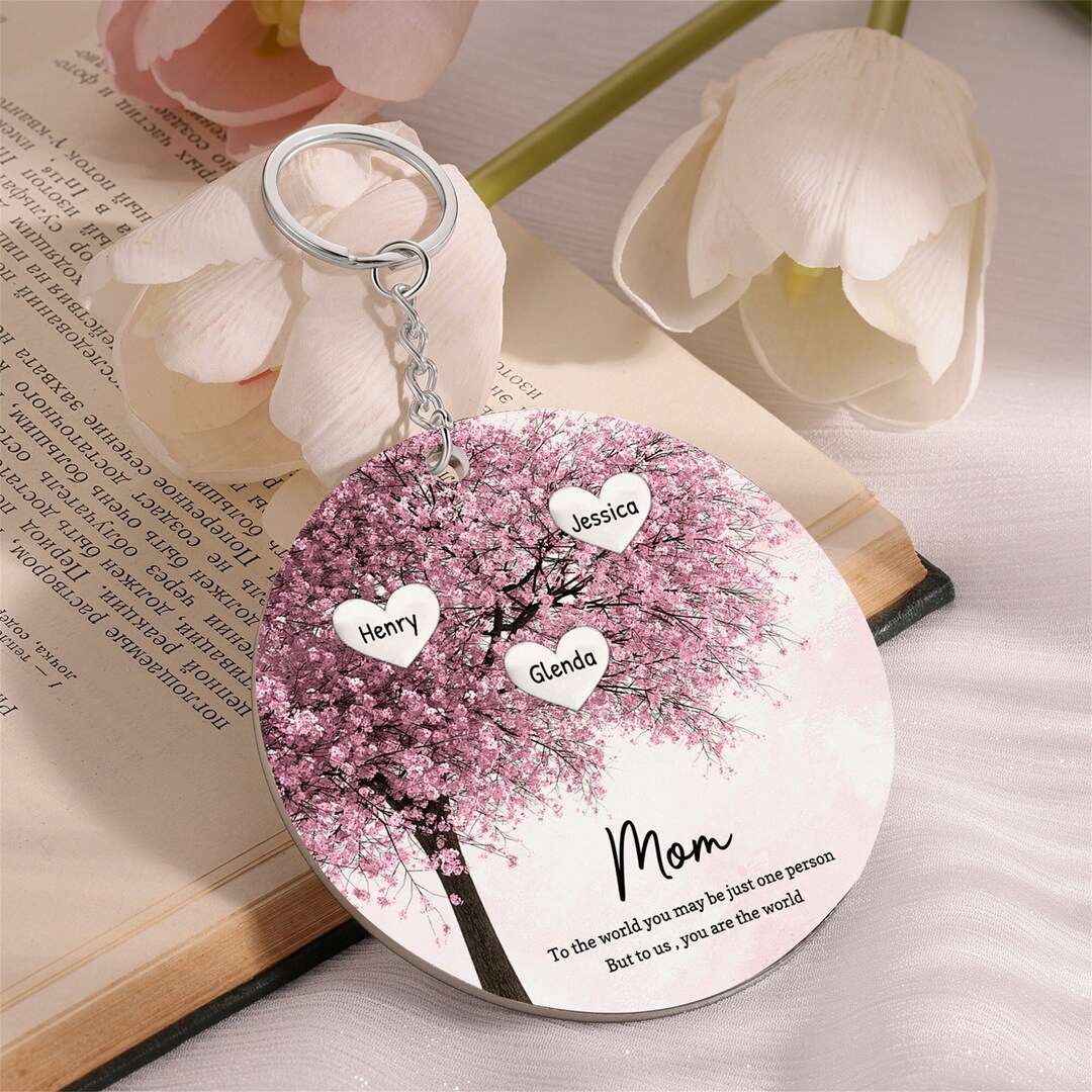 Personalized Tree of Life Name Keychain Family Tree Keychain for ...