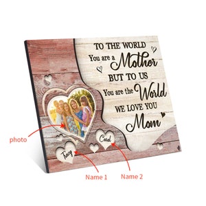 Personalized Family Photo & Name Frame Personalized Wooden Picture ...