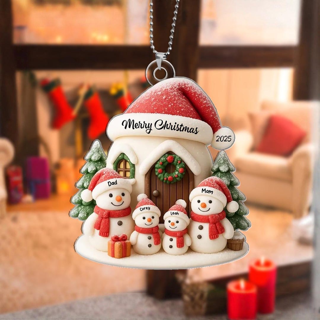 Personalized Santa Claus Family Christmas Ornament With Names, Custom ...