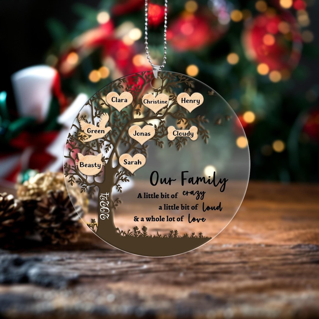 Personalized Family Tree of Life Christmas Ornament, Family Ornament ...