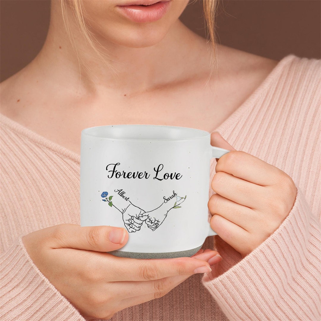 Custom Promise Holding Hands Mug, Birth Flower Mug, Coffee Mug, Gifts ...