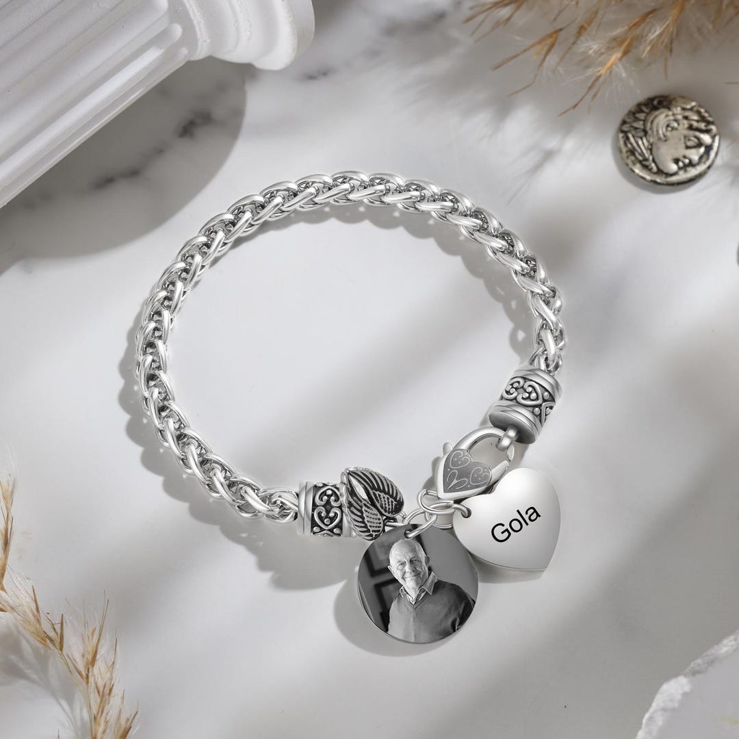 Personalized Picture Memory Bracelets for Mom Dad, Custom Photo ...