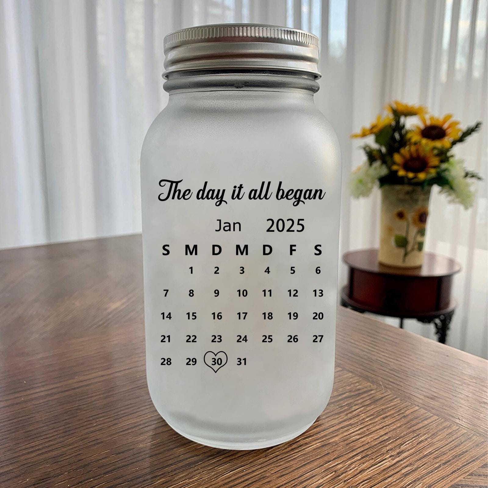 Personalized Couple Pinky Promise Light up Jars, Custom Name & Calendar ...