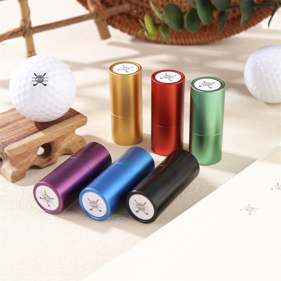 Personalized Custom Name Golf Ball Stamp, Golf Ball Marker, Color Ink ...