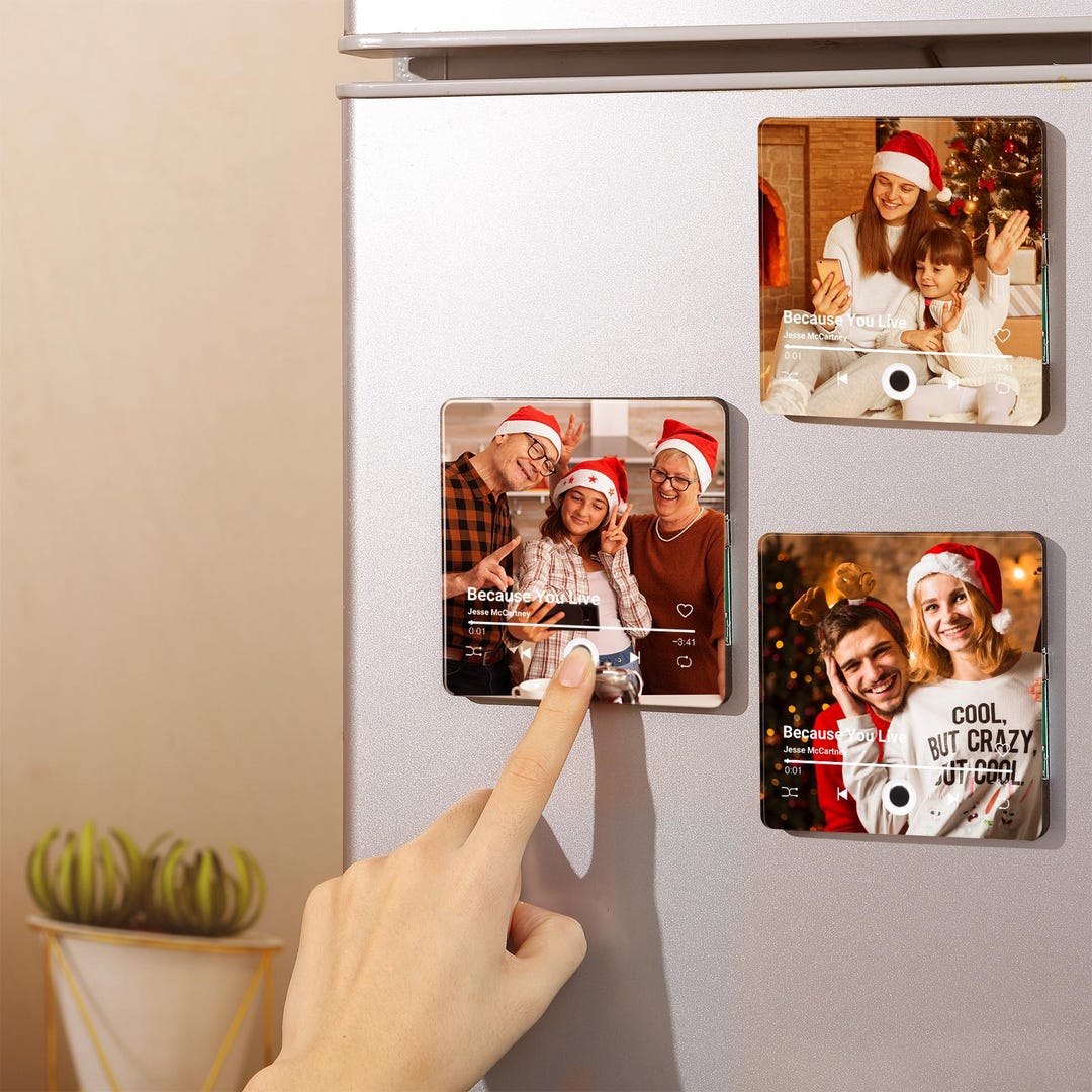 Custom Music Fridge Magnet, Personalized Photo & Music Refrigerator ...