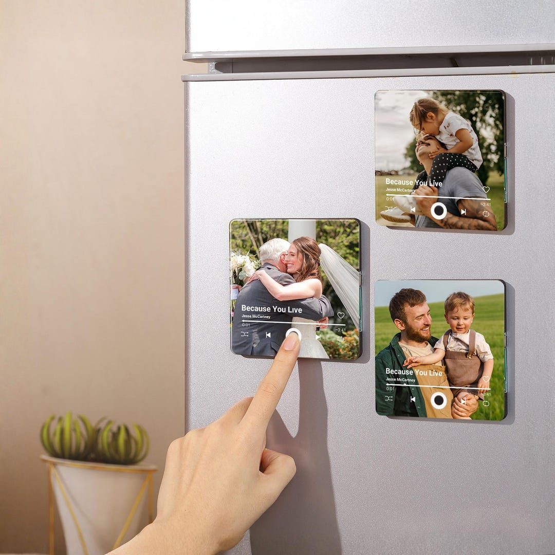 Custom Music Fridge Magnet, Personalized Photo & Music Fridge Magnet ...