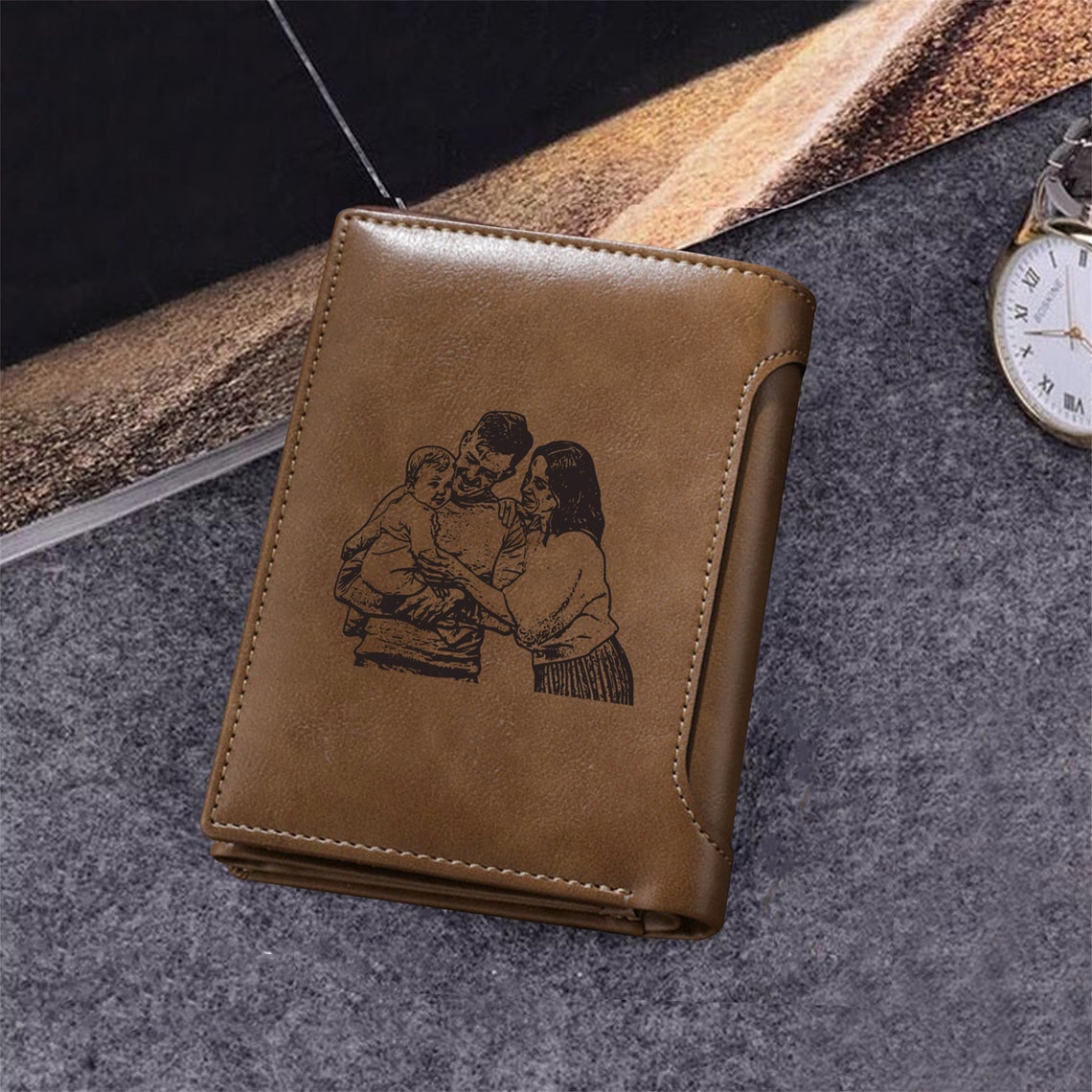 Personalized Initial Name Wallet for Him, Custom Engraved Monogrammed ...