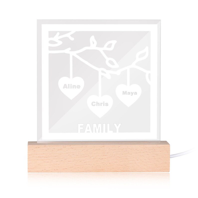 Custom Text Names Night Light Personalized Name LED Acrylic Table Lamp ...