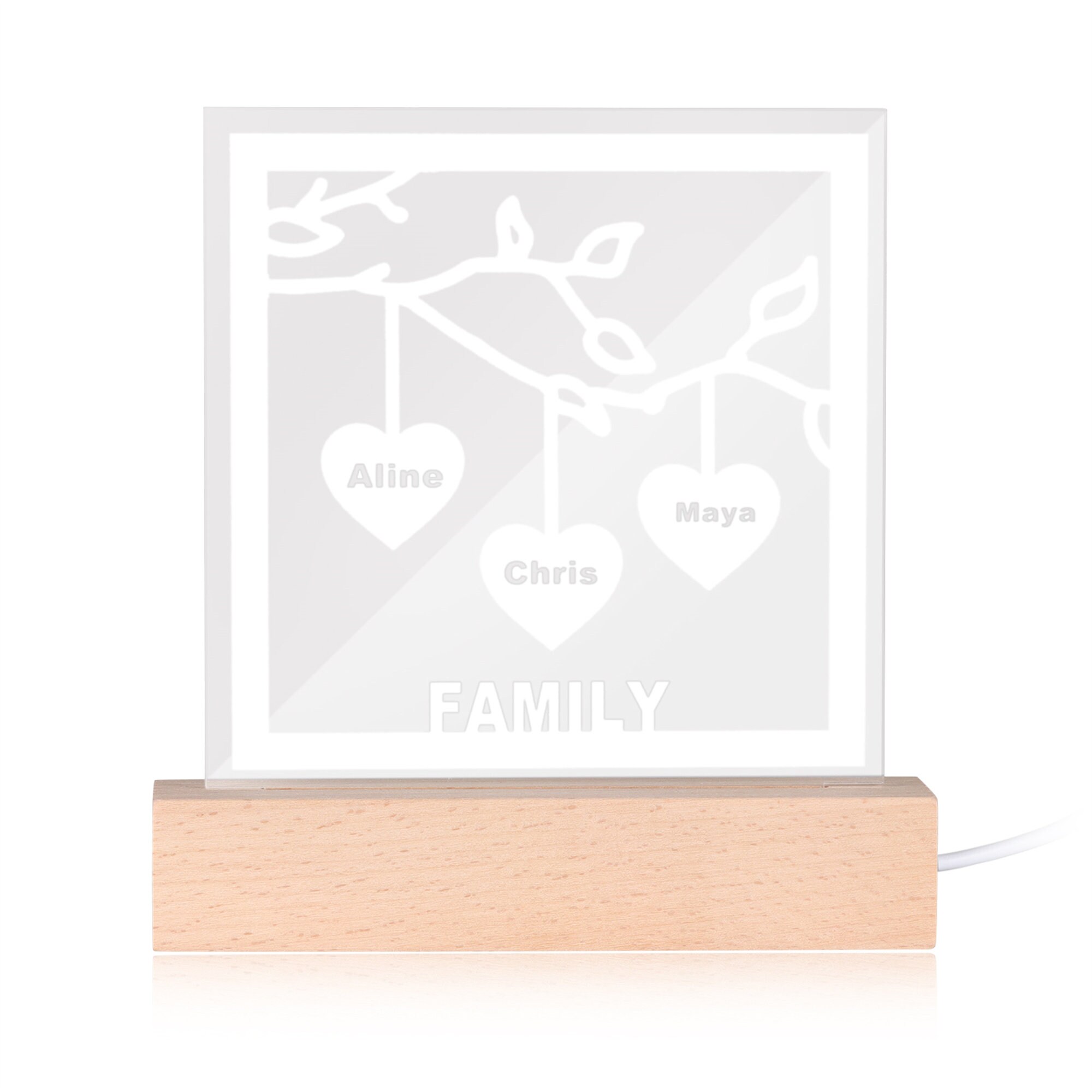 Custom Text Names Night Light Personalized Name LED Acrylic Table Lamp ...