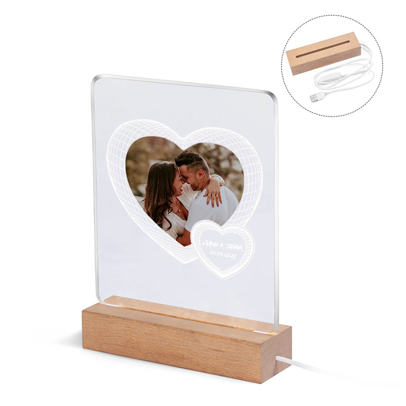 Custom Photo Album Cover Plaque Lamp Personalized Night Light Acrylic ...