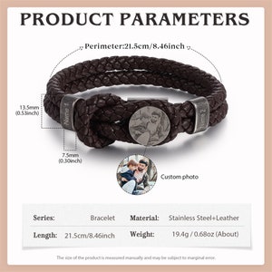 Engraved Photo Memory Men Bracelets Custom 2-5 Family Names Retro Bead ...
