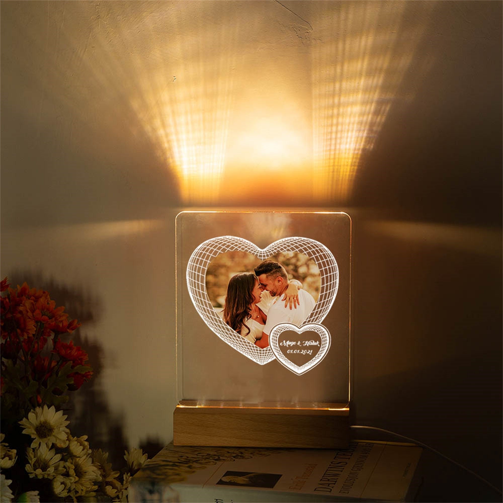 Custom Photo Album Cover Plaque Lamp Personalized Night Light Acrylic ...