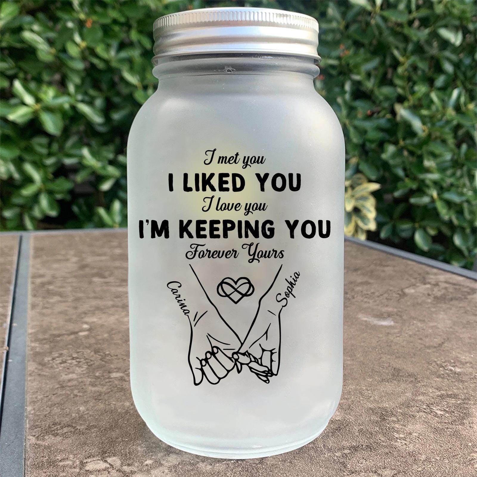Personalized Couple Pinky Promise Light up Jars, Custom Name & Calendar ...