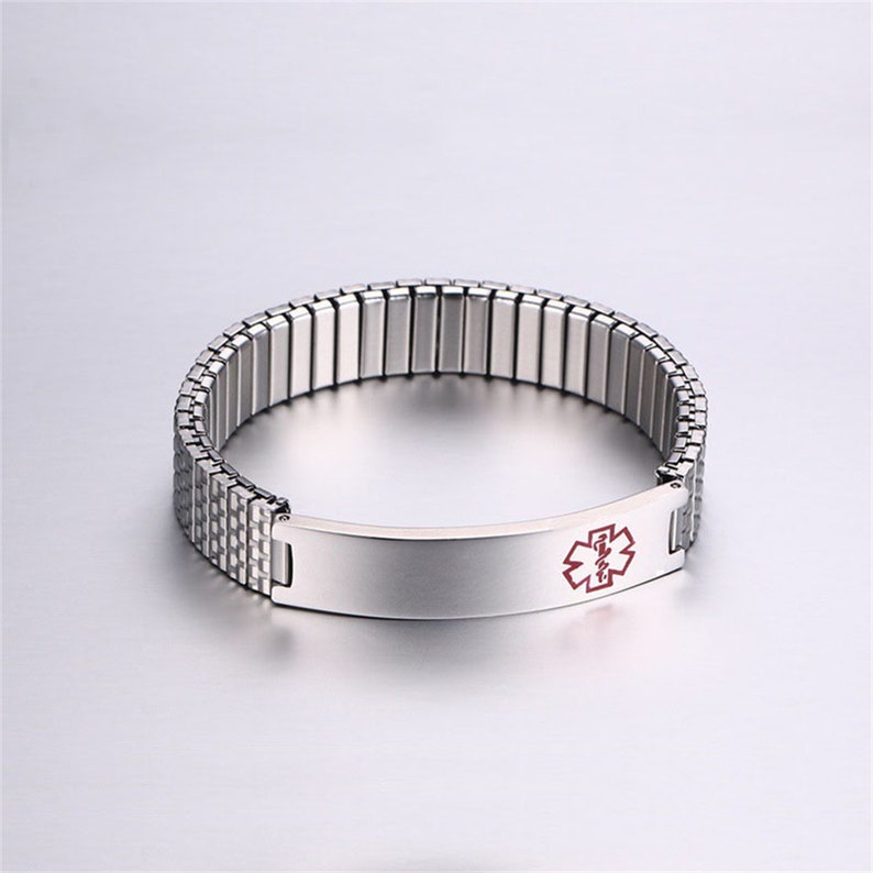 Personalized Custom Medical Alert ID Bracelet for Men Women 7 Inches ...