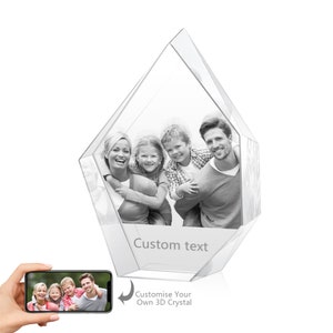 Personalized 3D Crystal Photo Portrait Rhombic, Custom Engraved Laser ...