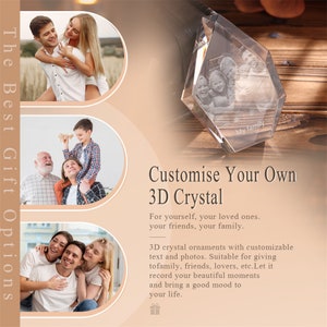 Personalized 3D Crystal Photo Portrait Rhombic, Custom Engraved Laser ...