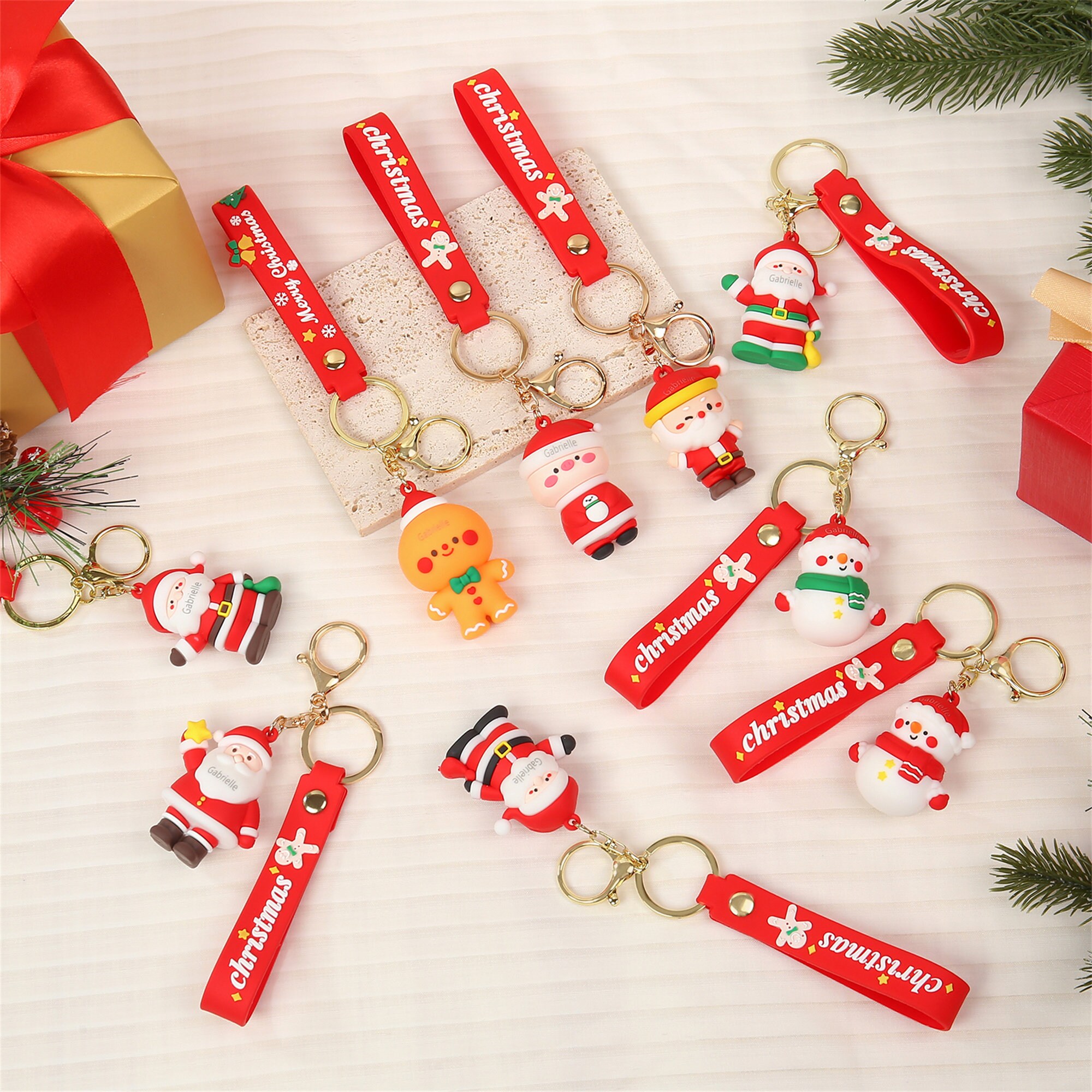 Custom Kids Name Christmas Keychain,engraved Family Name Keyring ...