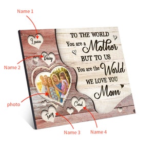 Personalized Family Photo & Name Frame Personalized Wooden Picture ...