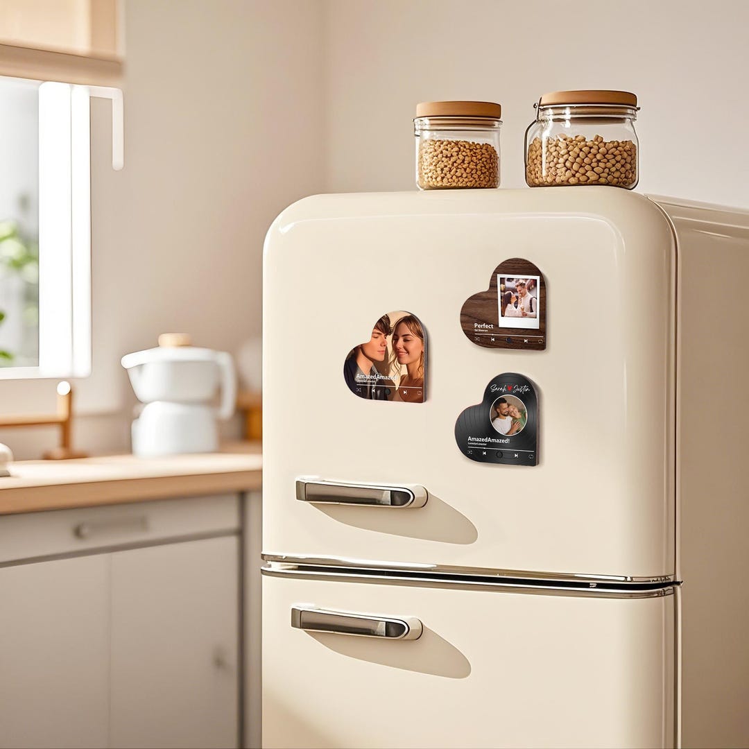 Personalized Photo & Song Fridge Magnet, Custom Music Refrigerator ...