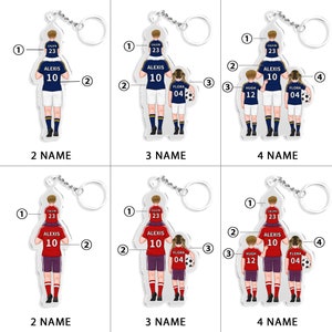 Personalized Soccer Jersey Keychain for Dad, Customized Names & Numbers ...