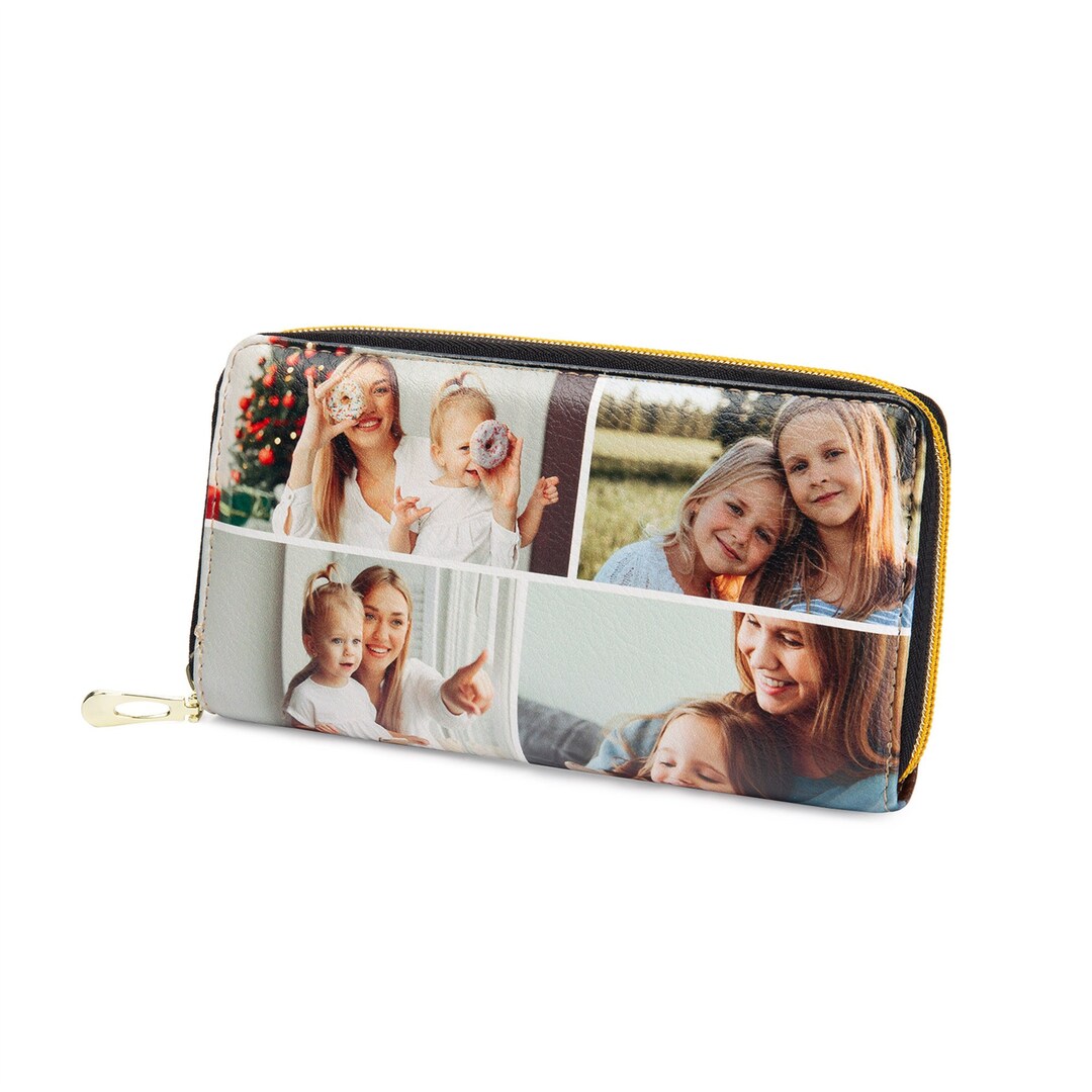Personalized Colorful Photo Wallet Sunflower Pattern Picture Engraved ...