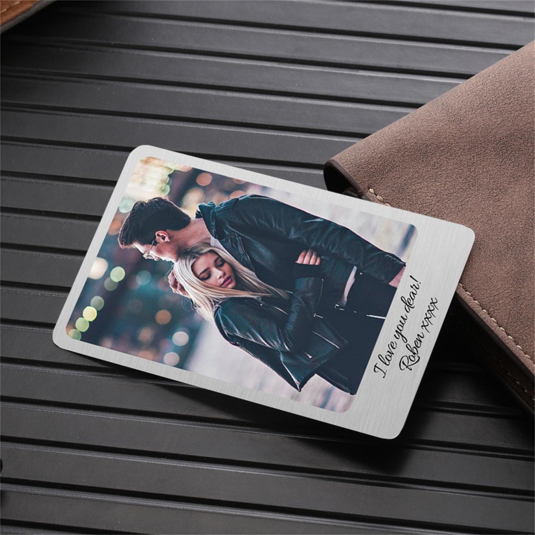 Personalized Metal Wallet Cards, Custom Photo & Message Wallet Insert ...