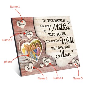 Personalized Family Photo & Name Frame Personalized Wooden Picture ...