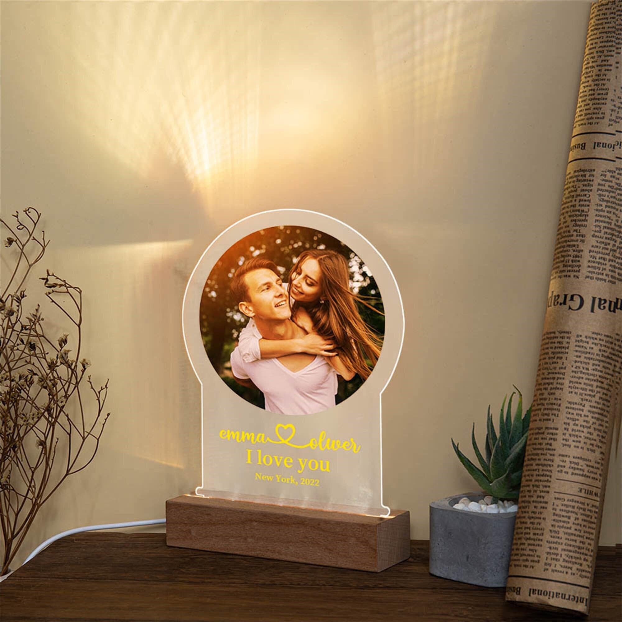 Personalized Picture Night Light Custom Photo Lamp Wooden Custom Photo ...