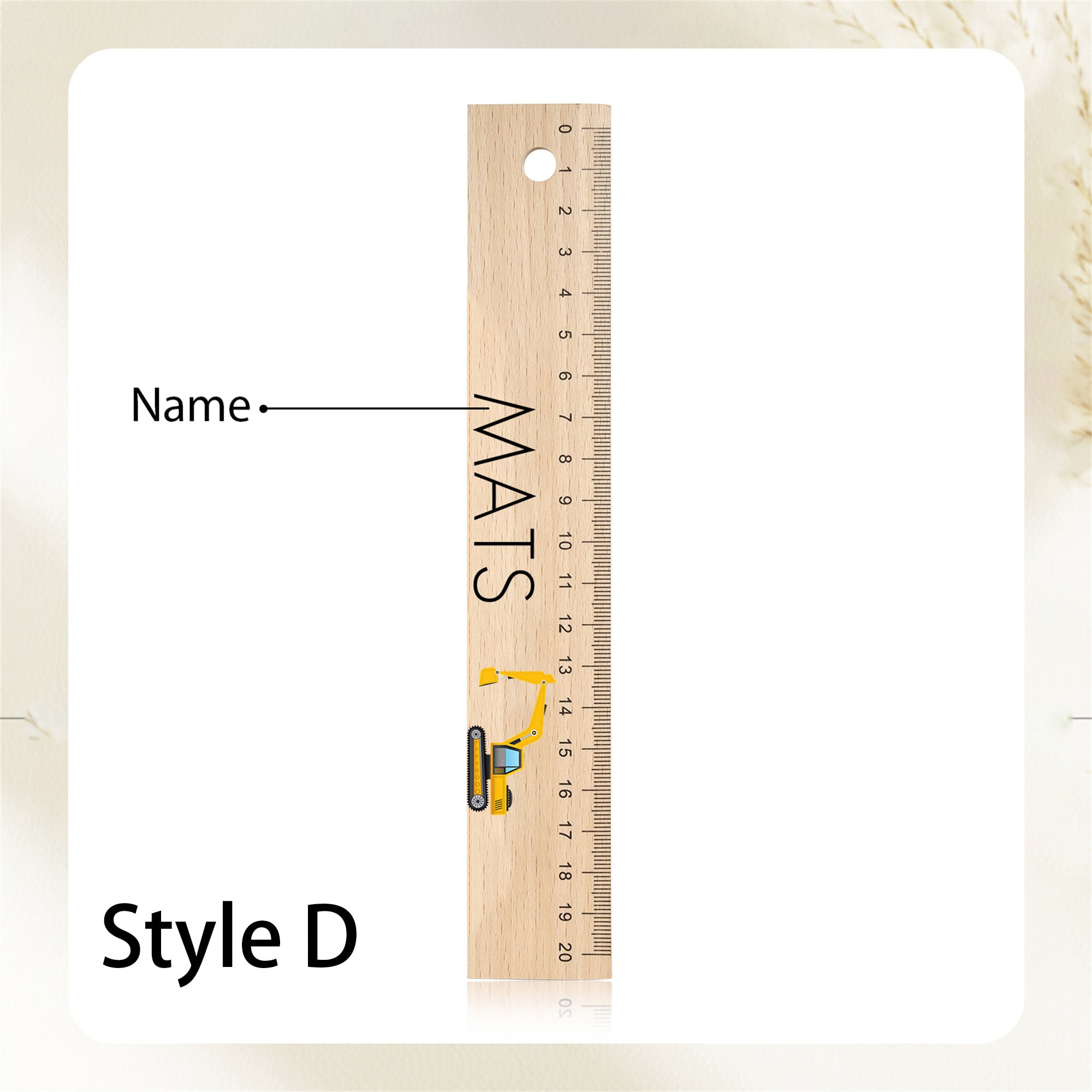 Personalized School Ruler Engraved Kids Name 20cm Wood Ruler Gift for ...