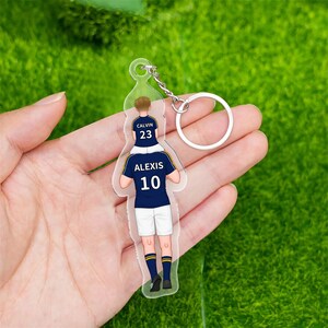 Personalized Soccer Jersey Keychain for Dad, Customized Names & Numbers ...