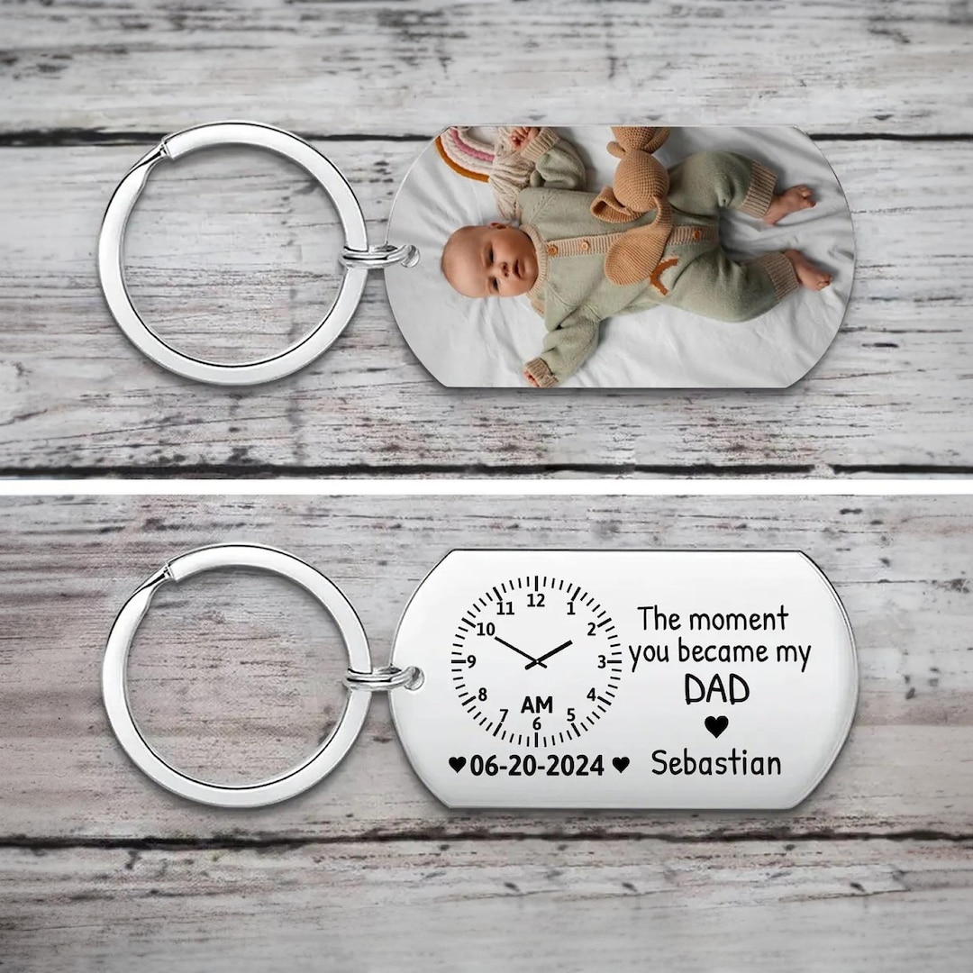 Personalized Photo Keychain for Husband, the Moment You Became My Dad ...