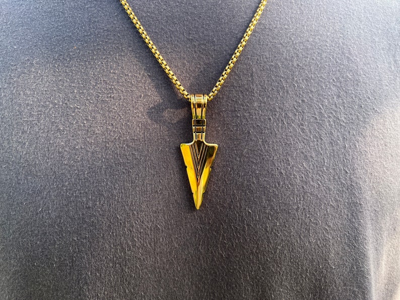 Stainless Steel Arrow Pendant Chain Minimalist Nordic Necklace Men ...
